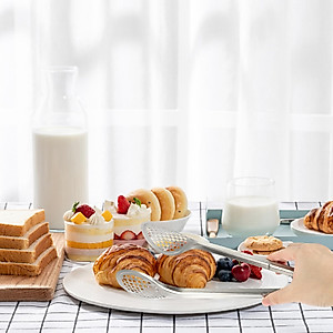 Kichvoe Kitchen Tongs Stainless Steel BBQ Tong 12 Inch Bread Clip Sugar Cube Tongs Food Serving Tongs Barbecue Cooking Grilling Non Slip Tongs Kitchen Utensil Gadgets Silver