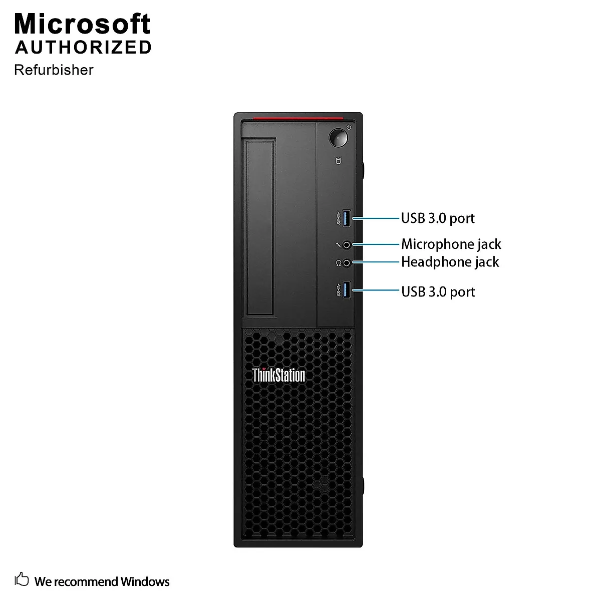 Lenovo ThinkStation P310 SFF High Performance Business Desktop Computer, Intel Core i3-6100 3.7GHz, 32G DDR4, 2T HDD, WiFi, BT, 4K Support, DP, VGA, Win 10 Pro 64 English/Spanish/French(Renewed)