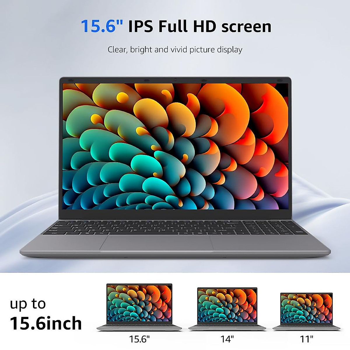 Maxsignage 15.6'' Laptop, Windows 11 Laptop Computer, 12GB DDR4 RAM 512GB SSD, Intel Celeron Quad Core Jasper Lake N5095, FHD IPS 1920x1080 Screen, Ultra Slim Lightweight, Numeric Keypad, Webcam