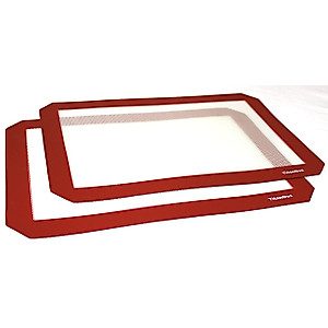 Silicone Mat Pad 2-pak 12 x 8.5 inch for Baking Art Cookie Pastry Pet Tray non-Stick Platinum Cured Food Grade Placemat Sheet