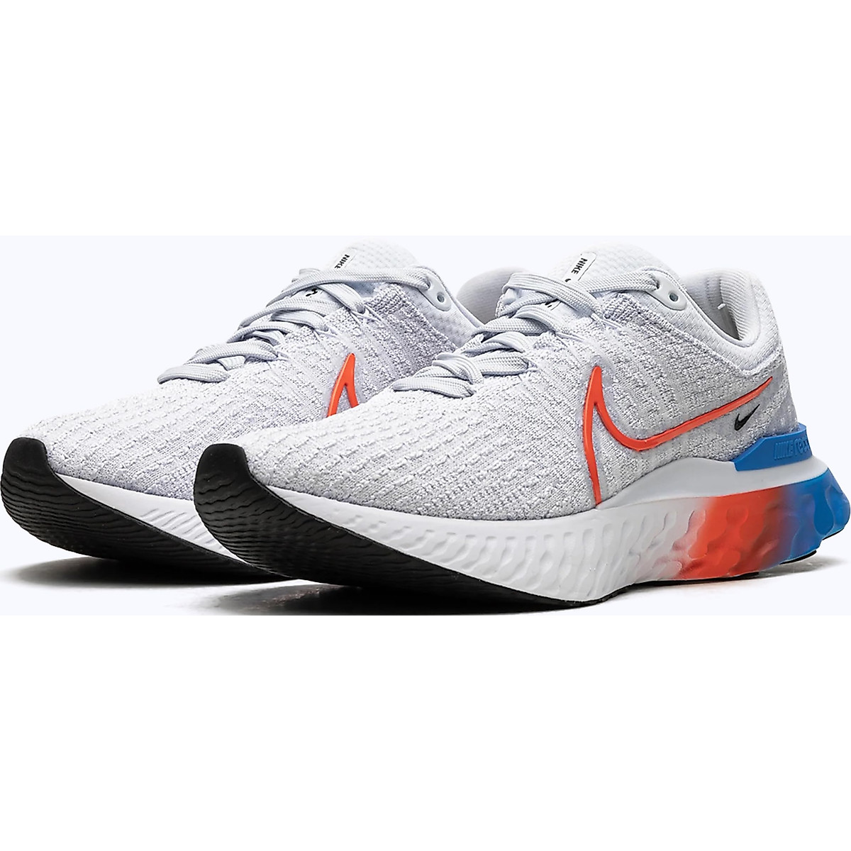 Nike Womens React Infinity Run FK 3, Football Grey/Bright Crimson, 6.5 M US