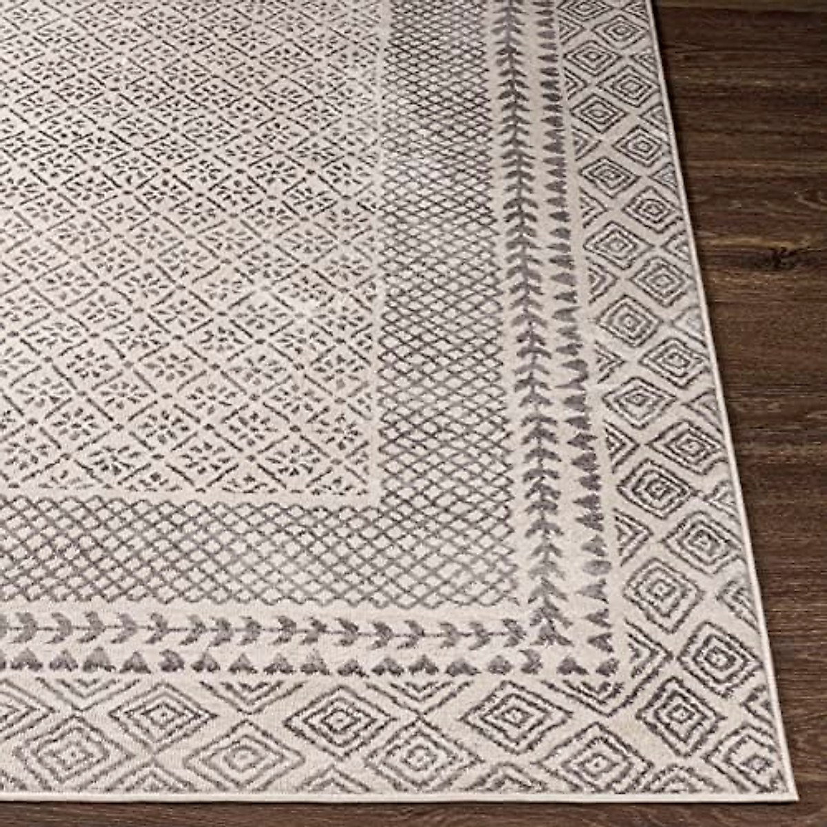 Artistic Weavers Vanessa Bohemian Border Area Rug, 5 ft 3 in x 7 ft 1 in, Gray