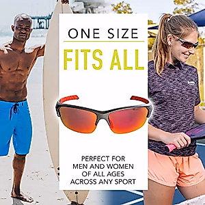 Franklin Sports Pickleball Sunglasses - All Sport UV Glasses for Tennis, Pickleball, Cycling, Rowing + More - Athletic Shades with Headband + Carry Bag, Red