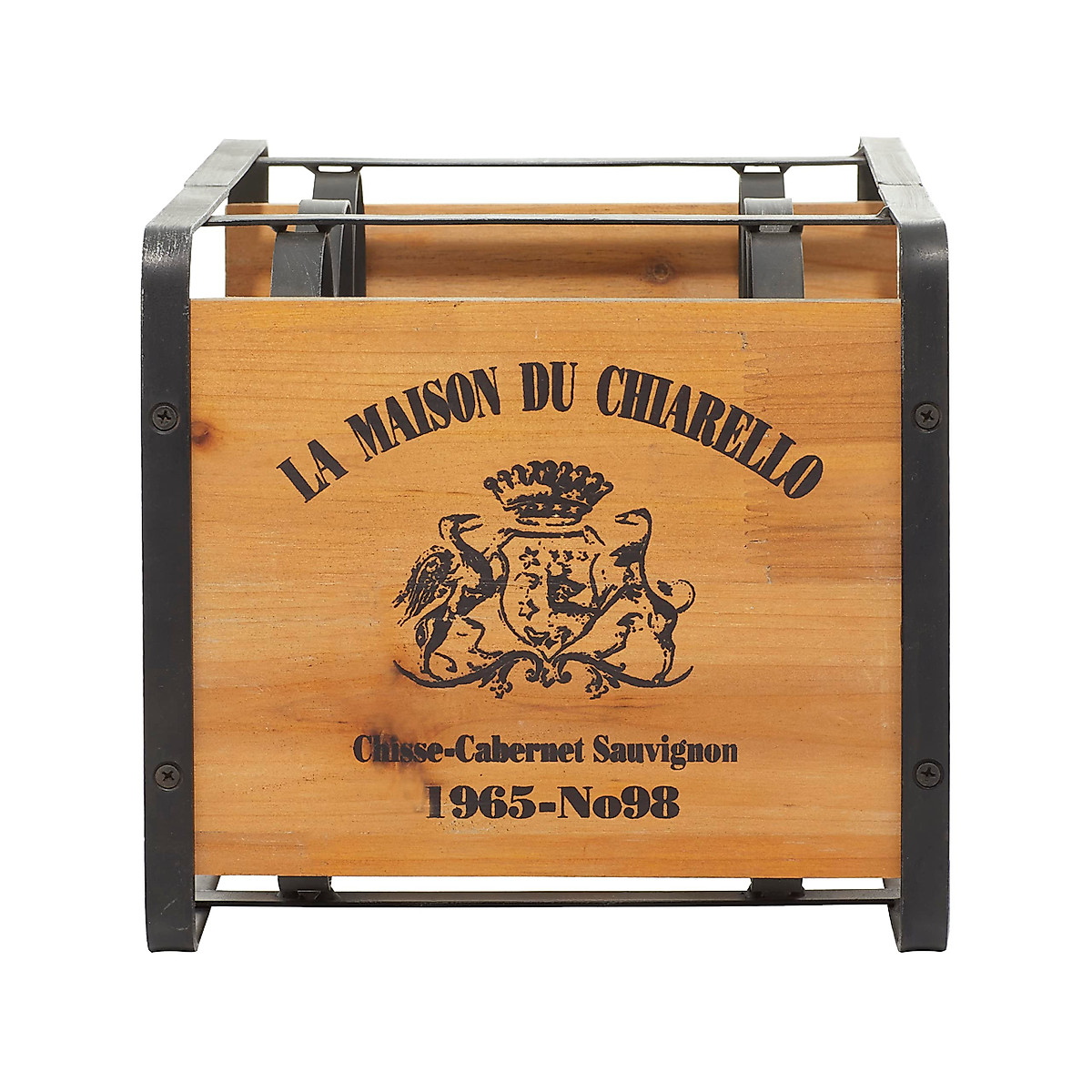 Deco 79 Metal Wood Wine Holder, 10 by 13-Inch