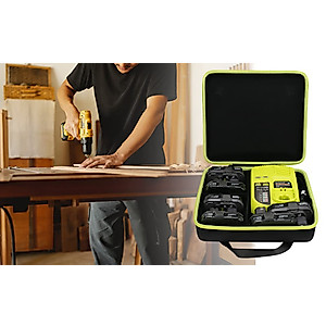 Khanka Hard Battery Storage Box Holder Carrying Case Replacement for Ryobi 12v/18v/40v Li-ion Battery and Charger - Holds 12V 20V 40V 1.5/2.0/2.5/3.0/3.5/4.0/5.0/6.0-Ah Battery, Charger (Case Only)
