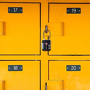 pack all TSA Approved Cable Luggage Locks, 3 Digit Combination Padlocks, Travel Lock for Suitcases & Bag, Alloy Body, Travel Accessories (4 Pack)