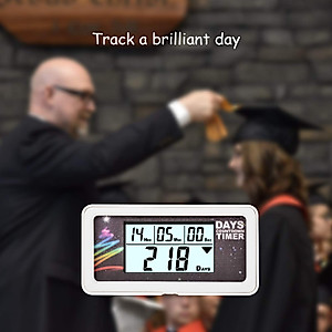 Runleader Digital 9999 Days Timer,Countdown Tracking,Target Event Reminder,Backlight Display,Battery Replaceable for Vocation Retirement Meeting Anniversary Graduation Wedding Premiere(White).
