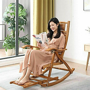 VBSQ Rocking Chair Sun Lounger Portable Garden Yard Balcony Deck Recliner W/Footrest Slirr Chair Rocking Chair Rocker Chair Rocker Camp Chair Rocker Recliner Rocking Camp Chair Rocking Chairs