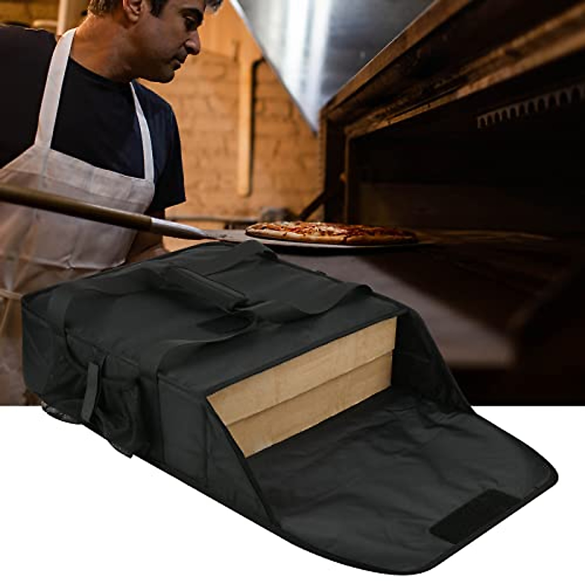 Beautyflier Pizza Bag for Delivery Insulated Pizza Carrier Food Delivery Warmer Bag for Hot or Cold Food Personal Professional Use Travel Potluck Parties, Picnic, Cookouts, Beach