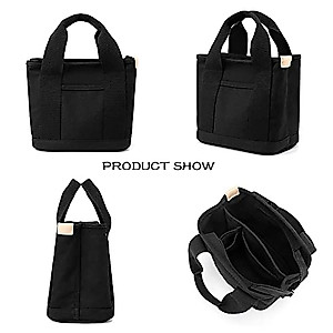 Tote Bag Women Small Satchel Bag Stylish Tote Handbag Mini Canvas Hobo Bag Fashion Shoulder Bag Crossbody Bag Travel Bags (#1 Black, One Size)