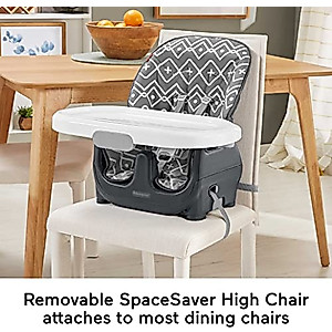 Fisher-Price Baby to Toddler Deluxe High Chair and Portable Booster Seat with Tray Liner Plus Washable Seat Pad and Tray, Gray Tribal