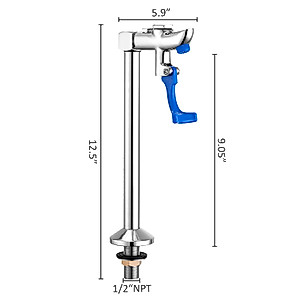 Favorpo Glass Filler 10 Inches Deck Mount Faucet Glass Filling Station Water Station for Restaurants Kitchen Bar G1/2" Male with 3 Connector Adapter Brass Structure