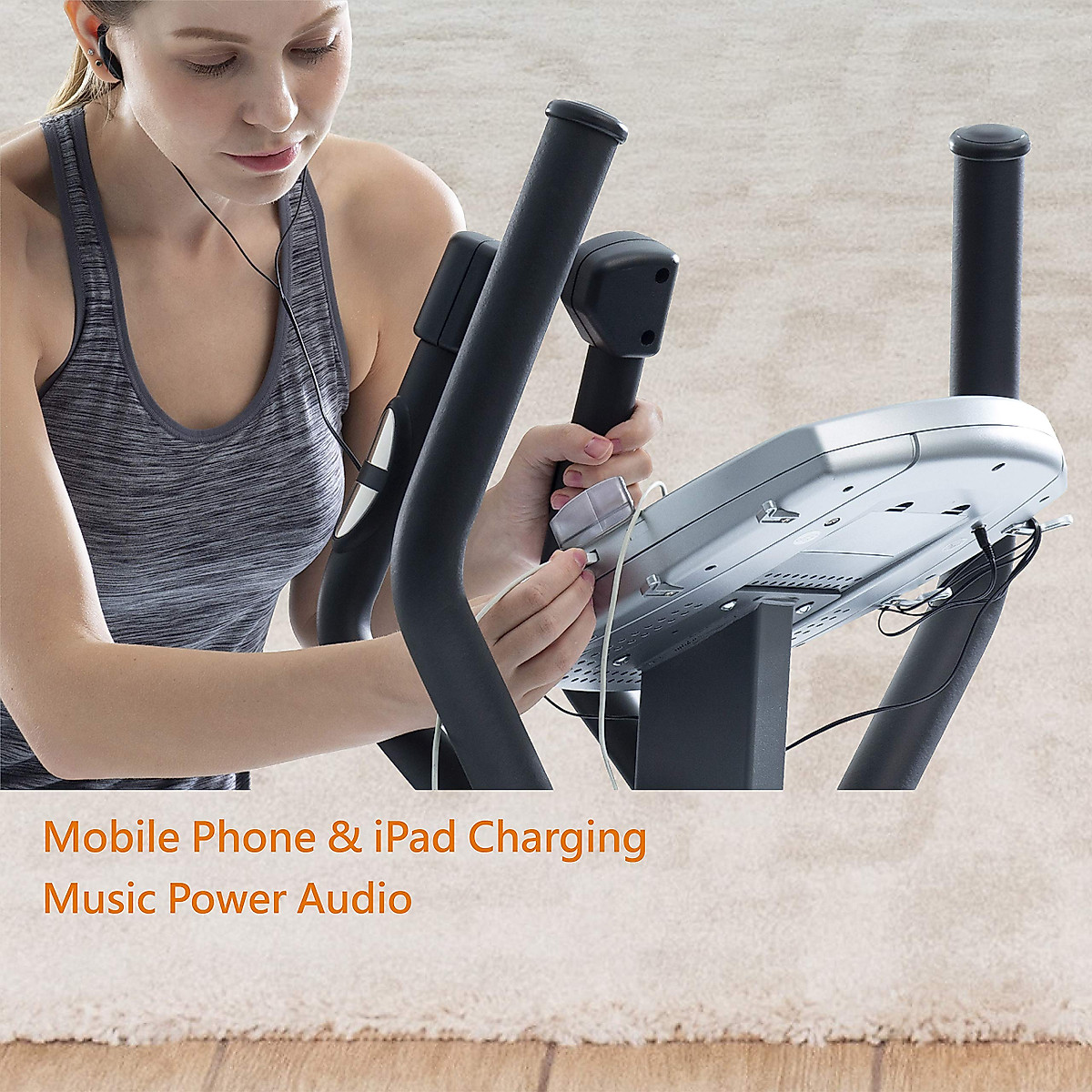 V-200T Standard Stride 17” Programmable Elliptical Exercise Cross Trainer Machine for Cardio Fitness Strength Conditioning Workout at Home or Gym