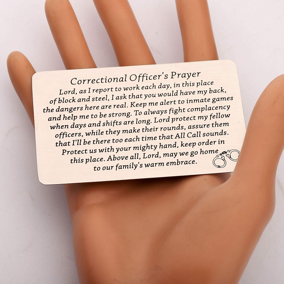 CHOORO Correctional Officer Prayer Wallet Card Insert Correctional Officer Jewelry Christian Gift Religious Jewelry Gift from Correctional Officer (Correctional Officer Prayer Wallet Card)