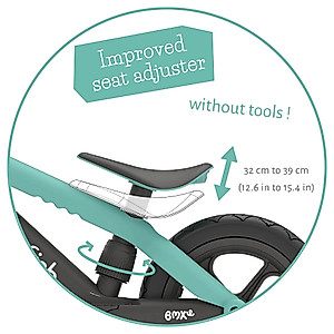 Chillafish Bmxie² Lightweight Balance Bike with Integrated Footrest and Footbrake for Kids Ages 2 to 5 Years, 12-inch Airless Rubberskin Tires, Adjustable Seat Without Tools, Blue