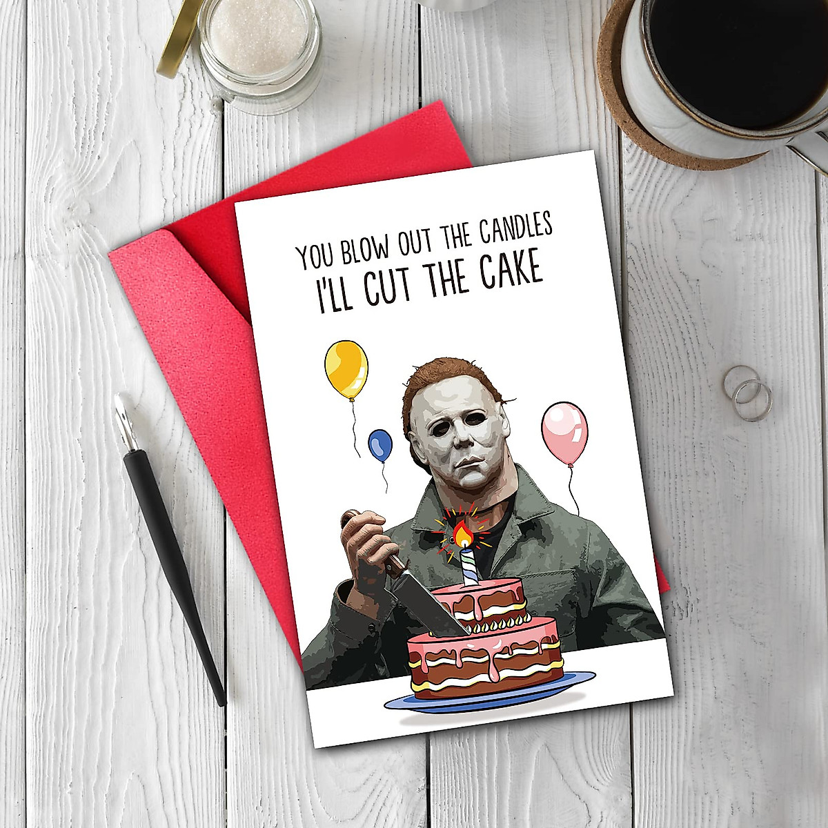 Michael Myers Birthday Card, Funny Birthday Card for Men, Horror Bday Card, Birthday Gift for Anyone
