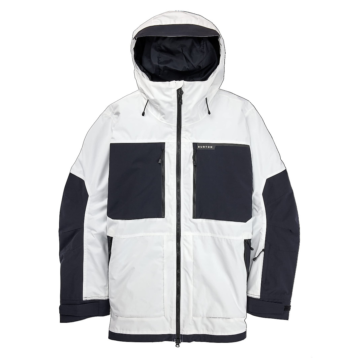 Burton Mens' Frostner 2L Snow Jacket (US, Alpha, Medium, Regular, Regular, Stout White/True Black)