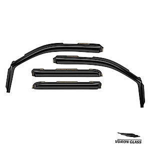 Voron Glass in-Channel Extra Durable Rain Guards for Trucks Ford F-150 2009-2014 SuperCrew, Window Deflectors, Vent Window Visors, 4 Pieces - 220014