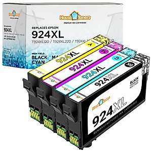 Houseoftoners Remanufactured for Epson 924XL Ink Cartridge High Yield Replacement for Epson 924XL Workforce Pro WF-C4310 WF-C4810 (BCMY, 4-Pack)