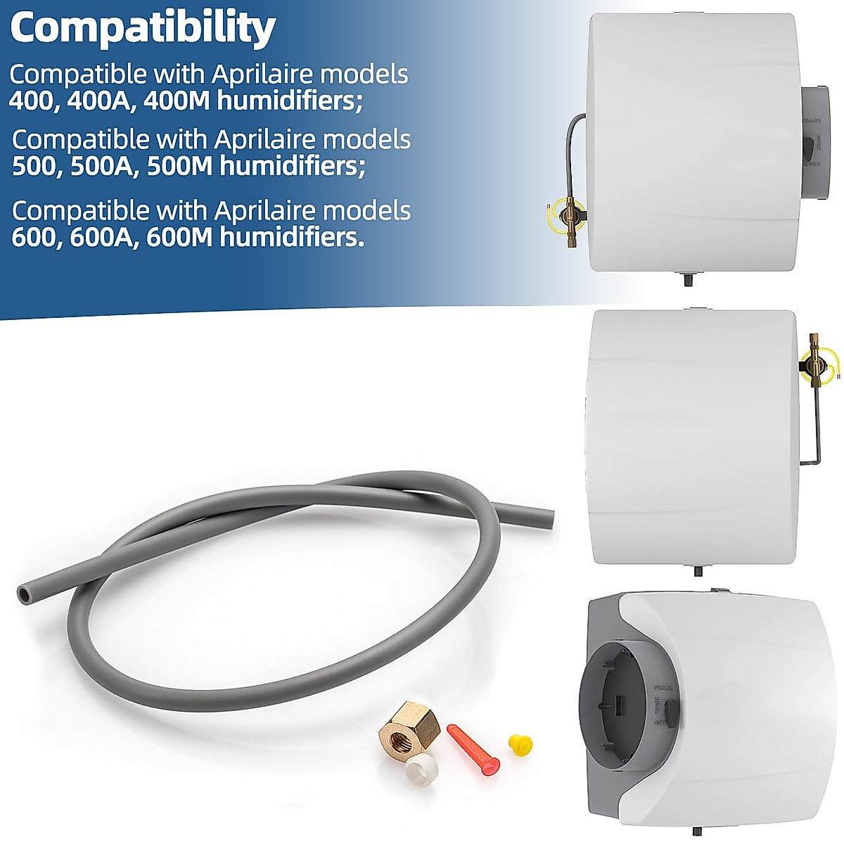 Sconva 4335 Feed Tube Assembly with Compression Sleeve & Nut Compatible with Aprilaire Humidifier Models 400, 500, 600 Series Humidifier Parts & Accessories