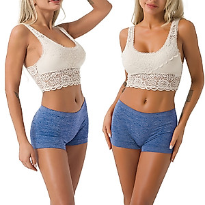 R RUXIA Women's Boyshort Panties Seamless Nylon Underwear Stretch Boxer Briefs 5 Pack