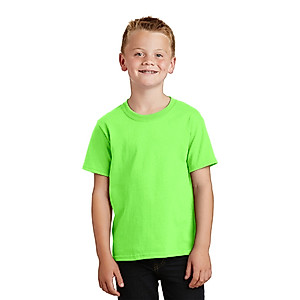 Port & Company Boys' 54 oz 100% Cotton T Shirt XS Neon Green