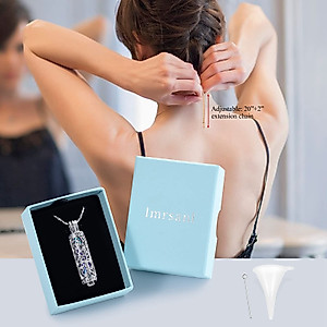 Imrsanl Cremation Jewelry for Ashes Tree of Life Urn Necklace Cylinder Vial Urn Necklace for Men Women Keepsake Ashes Necklace Pendent (Rainbow)