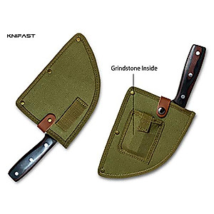 Handmade Forged Kitchen Butcher Knife Serbian Chef Knife Full Tang With Knife Stone Grinder