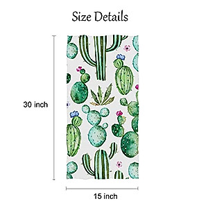 Cooper girl Watercolor Cactus Flowers Hand Towel Cotton Bathroom Towel for Hand Face Gym Spa
