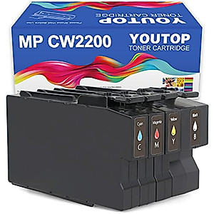 YOUTOP Remanufactured 4PK 841720 841721 841722 841723 Ink Cartridge Replacement for Ricoh Aficio MP-CW1200 2000 2200 Gestetner MP CW2200 Lanier MP CW2200 CW2201sp Savin MP CW2200 CW2201sp