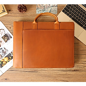 7 Ring Check Binder Cowhide Leather Check Portfolio for 3-Up Business Checks, Check Book Binder with Handle, Zippered Check Holder with 500 Check Capacity, Personalized Checkbook