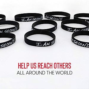 I Am Second 25-Pack Classic Adult Black Silicone Wristbands
