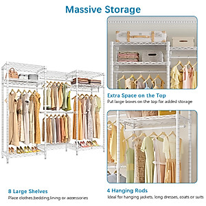 VIPEK V5i Garment Rack Heavy Duty Clothes Rack, Freestanding Closet Wardrobe Clothing Rack, White