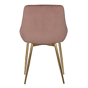 Armen Living Heidi Contemporary Fabric Dining Room Accent Chair, 18.5" Height, Velvet, Blush