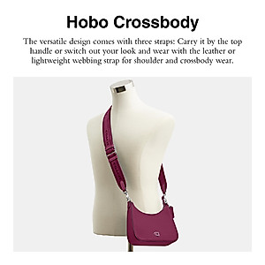 COACH Hobo Crossbody in Crossgrain, Deep Plum,