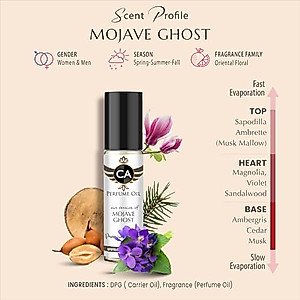CA Perfume Impression of Mojave Ghost For Women & Men Replica Fragrance Body Oil Dupes Alcohol-Free Roll-On 0.3 Fl Oz/10ml