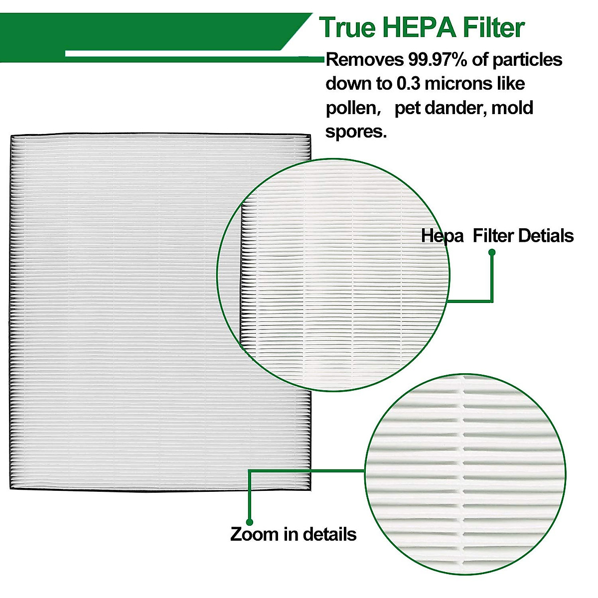 Replacement Post Filter and Carbon Pre Filter compatible for Bissell Air400, 1 Pre Filter + 1 Carbon Post Filter, Compared to Part # 2521 and 2520