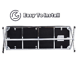 EALSON Modern Entryway Bench Leather Upholstered Dining Bench with Metal Base Button Tufted Ottoman Bench with Padded Seat Accent Foot Bench for Bedroom End of Bed/Living Room, Black