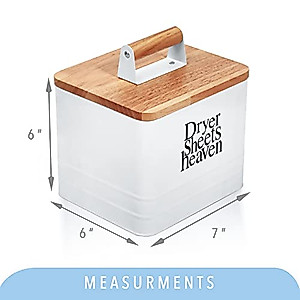 Bodoobo Dryer Sheet Holder for Better Laundry Room Organization Supplies - Dispenser Bin and Practical Decor for Storage - Rustic Farmhouse Design with Practical Wooden Container Lid