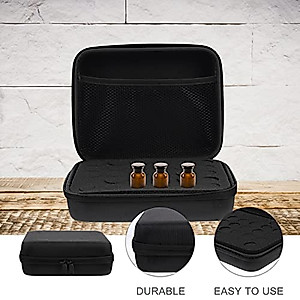 SEWACC Essential Oil Storage Case Travel Carrying Holder Art Craft Organizer Bag for 5ml 10ml 15ml Essential Oil Bottles Black