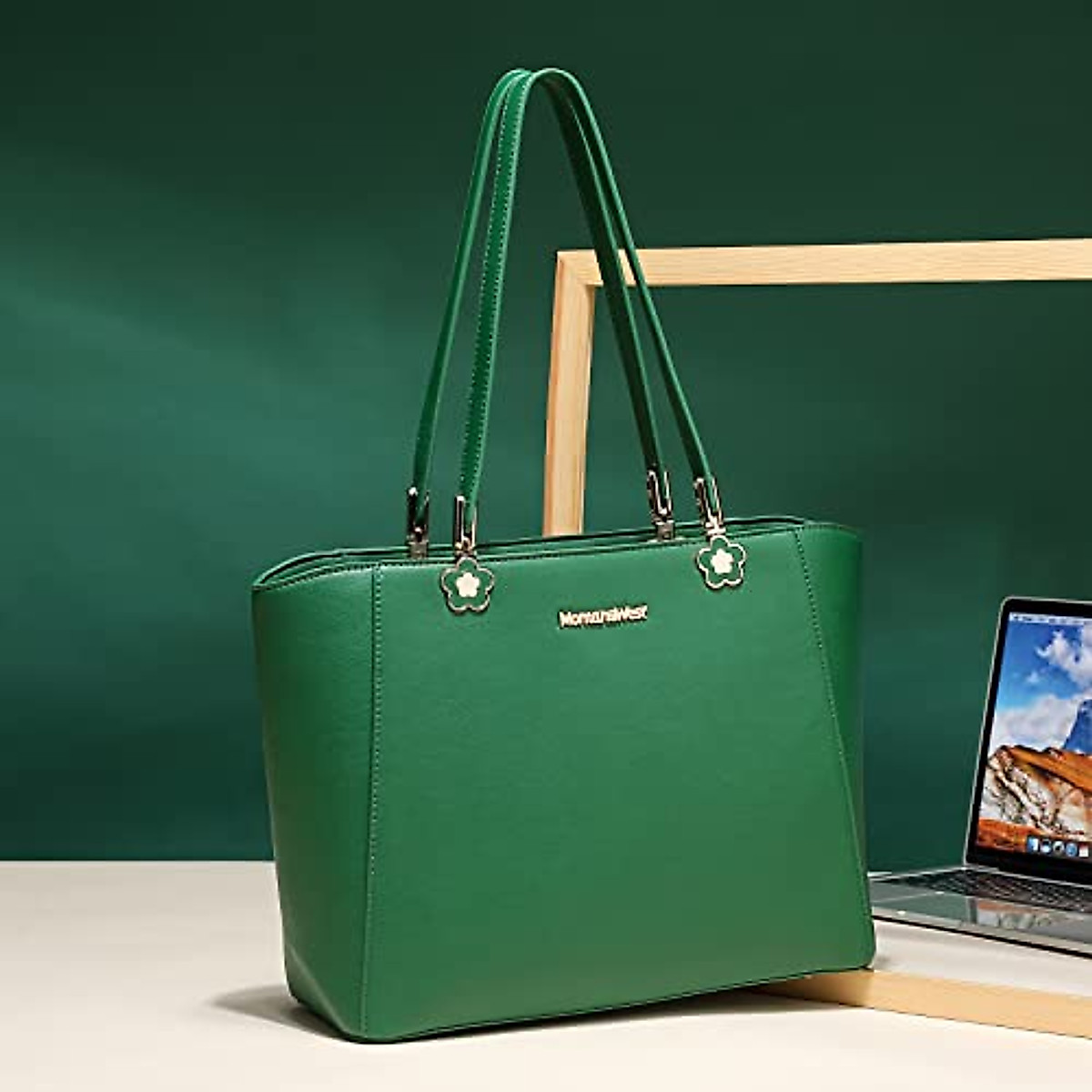 Montana West Purses for Women Tote Purse Shoulder Bag Vegan Leather Top Handle Satchel Bag,MWC-096GN