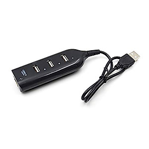 Lysee USB Cables - 4-Port Splitter Hub Adapter Mini USB 2.0 Hi-Speed Adapter for PC Computer - (Color: Black)