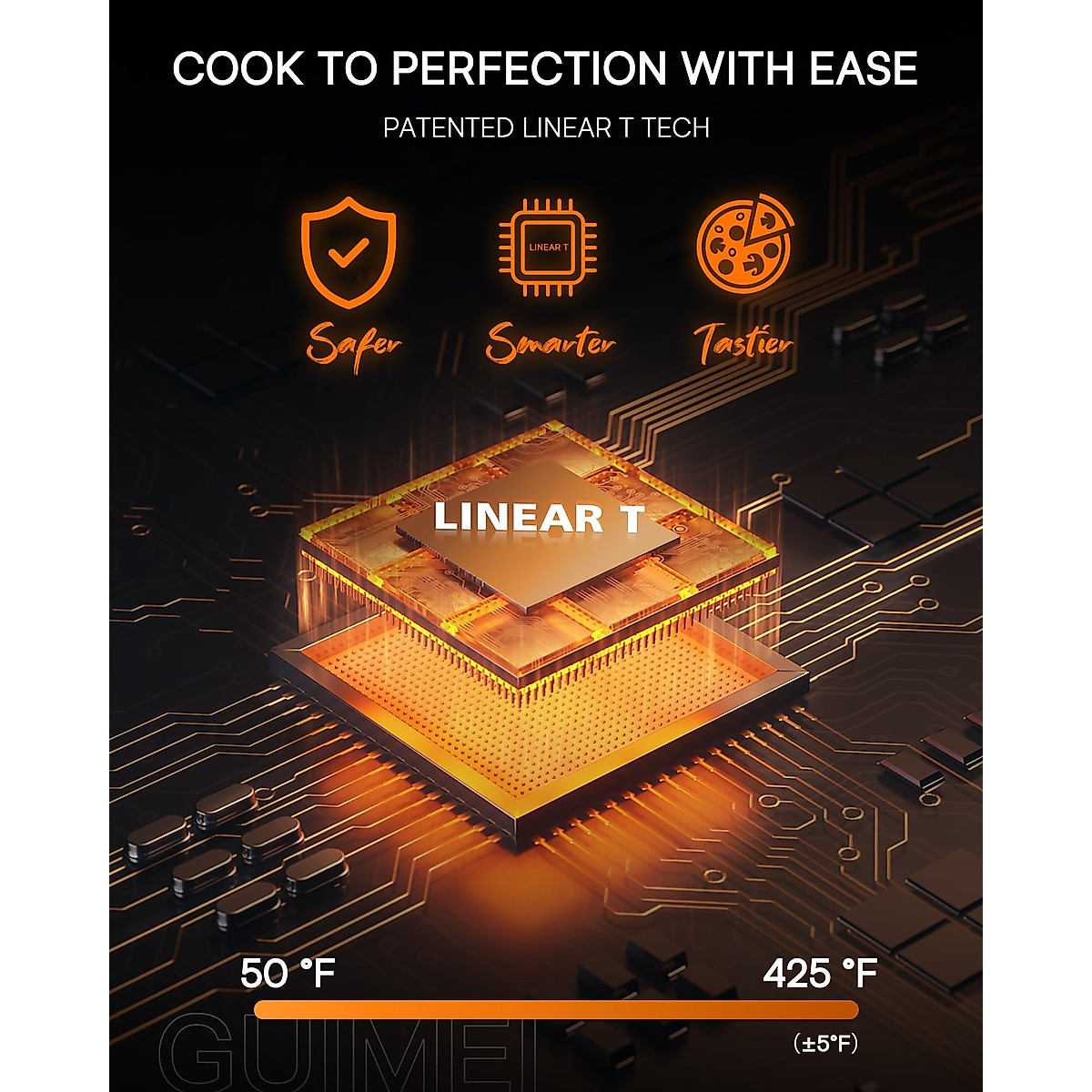 Nuwave Brio Air Fryer Smart Oven, 15.5-Qt X-Large Family Size, Countertop Convection Rotisserie Grill Combo, SS Rotisserie Basket & Skewer Kit, Reversible Ultra Non-Stick Grill Griddle Plate Included