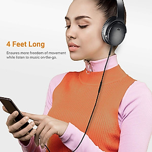 Cubilux 3.5mm to 2.5mm Headphone Cable with MIC Compatible with Bose QuietComfort 45/35/25 Noise Cancelling 700, Sennheiser Momentum 4, JBL Tune 760/750/720BT/710/700/660/600 Live 660/650/500, 4 FT