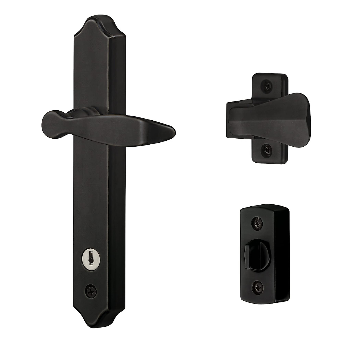 Ideal Security Door Lever with Deadbolt Lock for Out-Swinging Doors, Matte Black