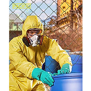 PACIFIC PPE 2 Pairs Nitrile Chemical Resistant Gloves, Flocked, Resist Strong Acid, Alkali, 15 mil, 12.6", X-Large