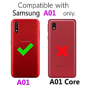 ELISORLI Compatible with Samsung Galaxy A01 Case Rugged Thin Slim Cell Accessories Anti-Slip Fit Rubber TPU Mobile Phone Protection Full Body Cover for Glaxay Ao1 A 01 Gaxaly 01A S01 Women Men Black