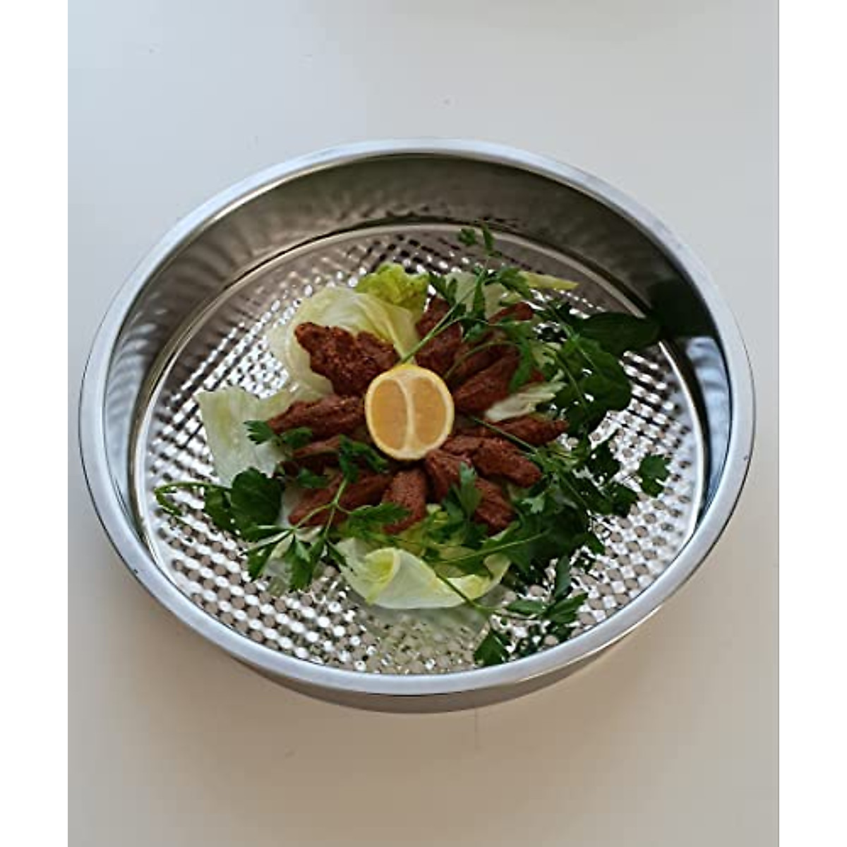 Stainless Steel Raw Meatball Tray 15" (Turkish Cig Kofte)