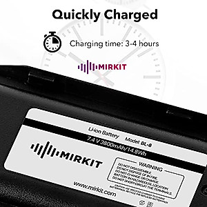 MIRKIT 3800 mAh UV82 Battery BL-8 7.4V Li-ion Compatible with Baofeng UV-82 MK3/5 UV 82HP UV 82 UV 82C Gmrs V1 MURS V1 Baofeng Accessories Baofeng Extended Battery Radio