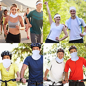 Geyoga 6 Pieces Winter Face Mask for Men Ski Mask Neck Gaiters Scarf Face Covering Balaclava Fishing Cycling Running Windproof Bandana (White)